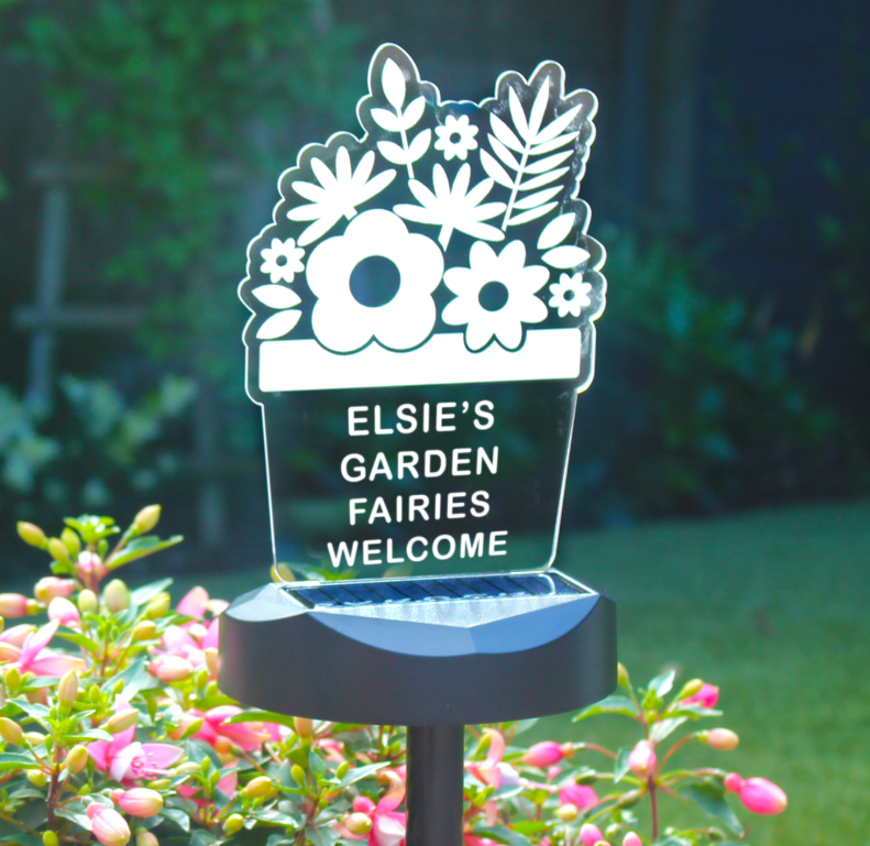 Personalised Plant Pot Outdoor Solar Light – Bellevie Boutique