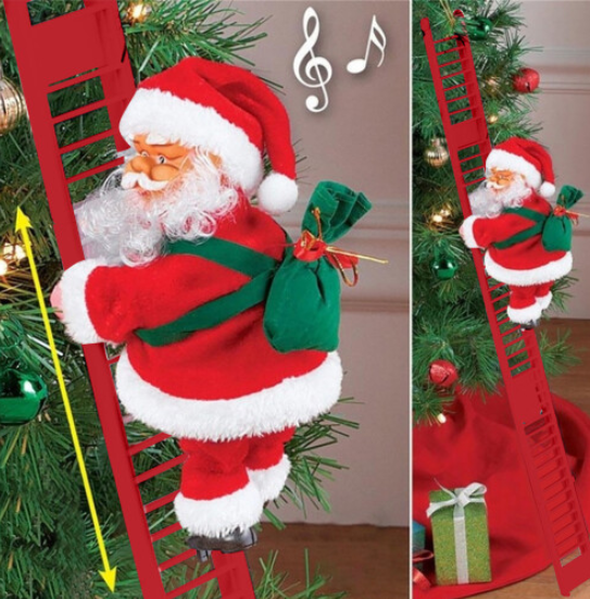 65cm Electric Climbing Ladder Santa Claus with Music & LED Light ...